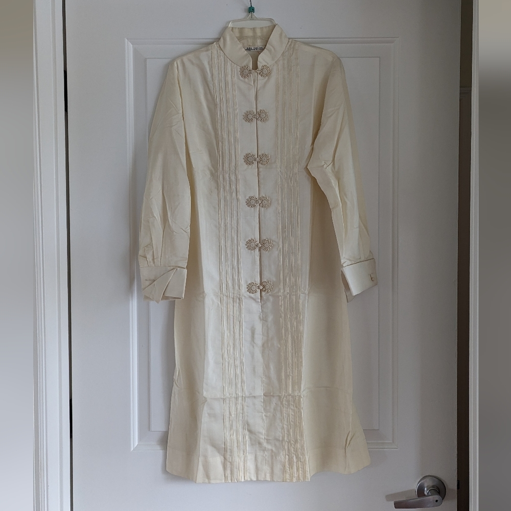 Vintage Ivory Cream Silk Chinese Dress Cheongsam - Gem